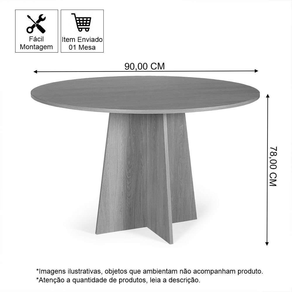 Mesa de Jantar Redonda 4 Lugares 90cm Isabela - Straub Web